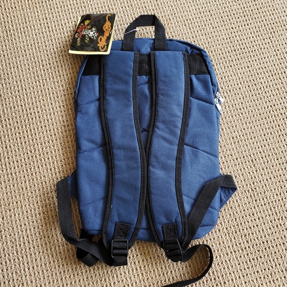 Ed Hardy | Bags | Ed Hardy Designs Rare Backpack Red Blue Skull Top Hat ...